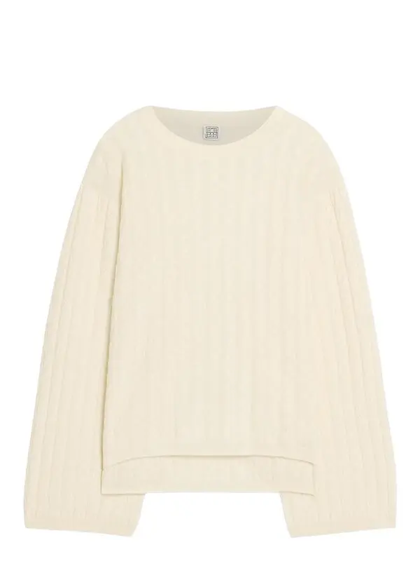 TOTEME Cable-knit Cashmere Sweater - Off-white