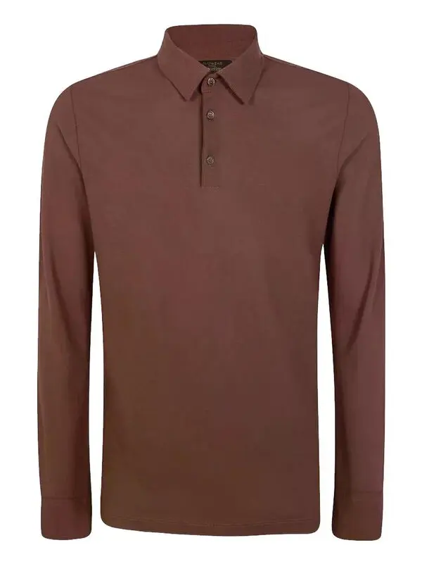 ZANONE Long-sleeve Polo Shirt - Brown