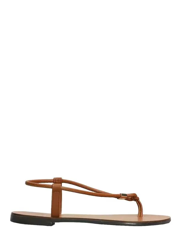 NICOLAS LAINAS Leather Flat Sandals - Neutrals