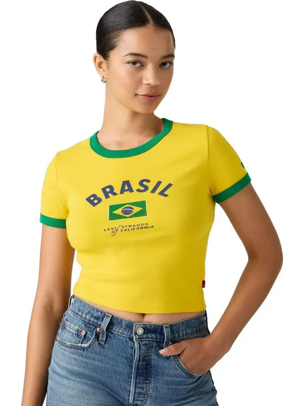 LEVI'S Ringer Cropped T-shirt - Brasil