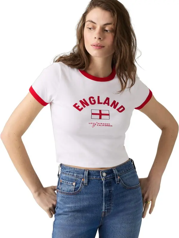 LEVI'S Cropped Ringer T-shirt With Graphic - England