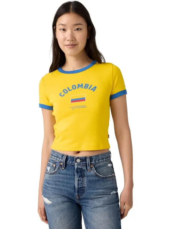 LEVI'S Ringer Cropped T-shirt - Colombia