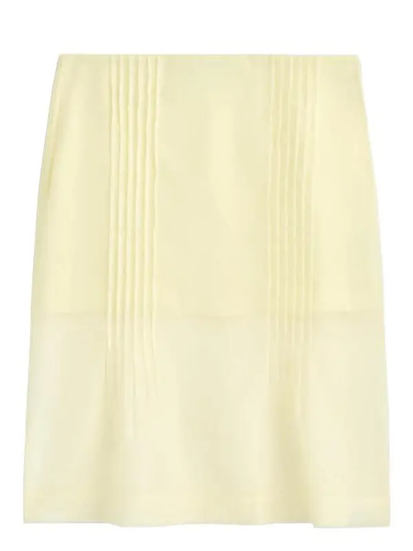 Cos Sheer Pintucked Midi Skirt - Yellow
