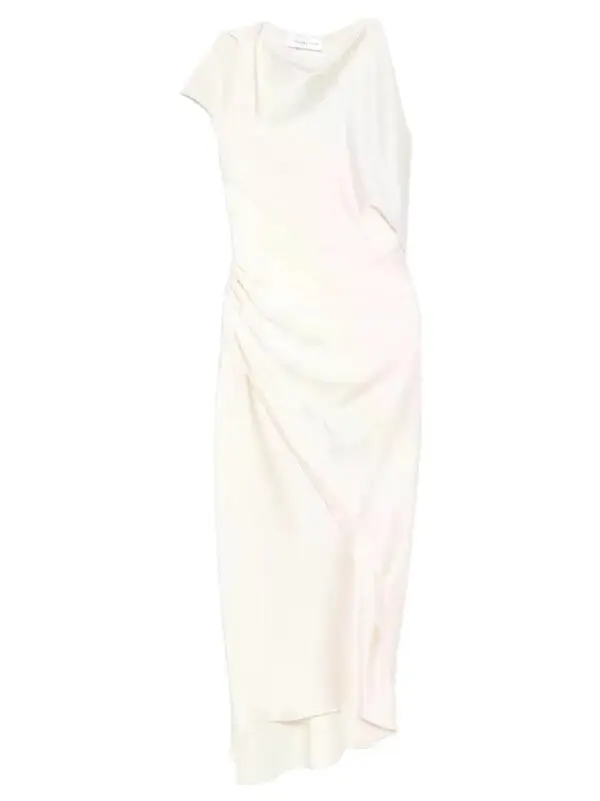 Victoria Beckham Sleeveless Draped Asymmetric Dress - Neutrals