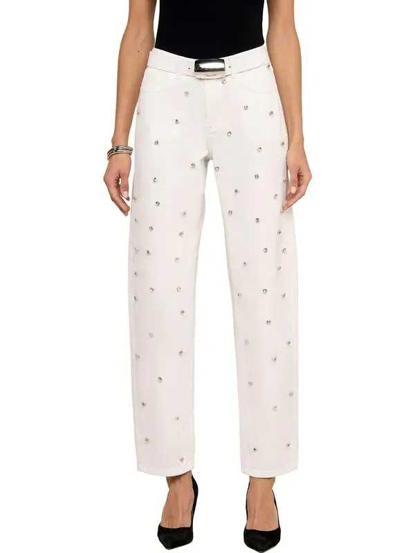 L'Agence Bex Embellished Rodeo Jean - Blanc