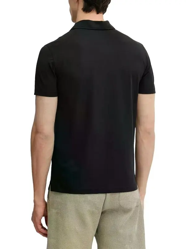 TRUSSARDI Logo-embroidered Piqué Polo Shirt - Black