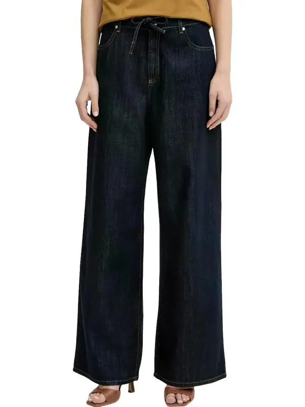 TRUSSARDI Drawstring Wide-leg Jeans - Blue