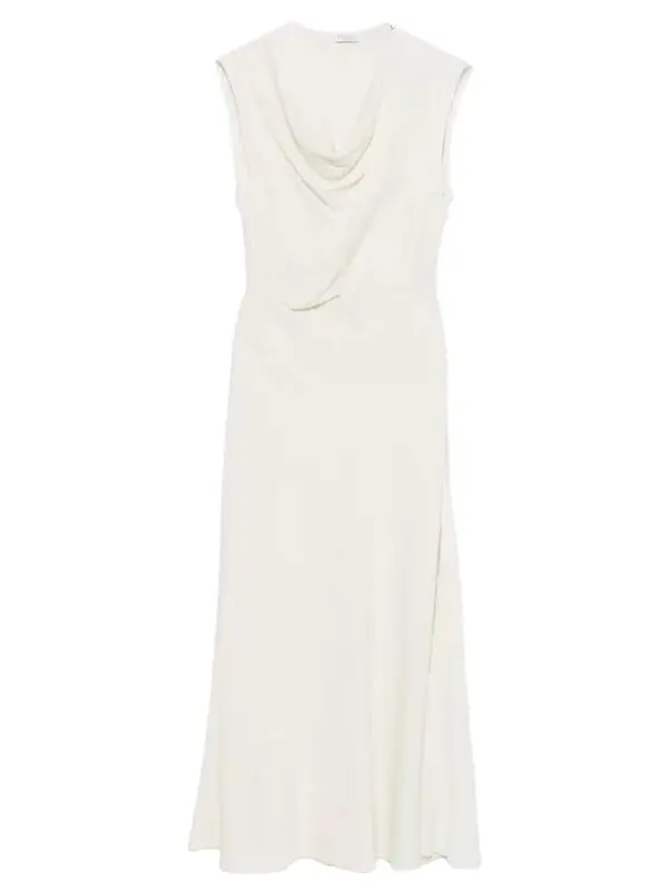 Brunello Cucinelli Draped Neck Sleeveless Maxi Dress - Neutrals
