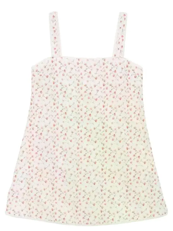Posse Charlotte Floral-print Cotton Mini Dress - Neutrals