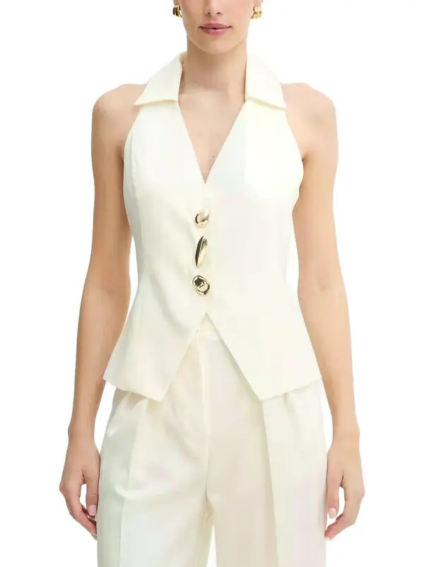 SIMONA CORSELLINI Sculptural-button Waistcoat - Neutrals