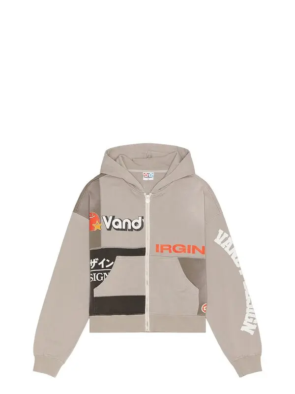 VANDYTHEPINK Paneled Full Zip Hoodie - Grey