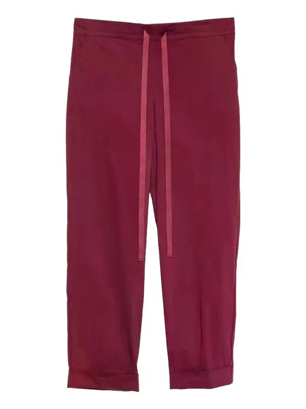 ZANETTI Cropped Drawstring Trousers - Red