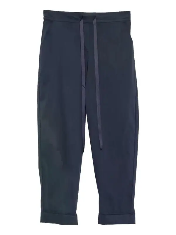 ZANETTI Drawstring Turn-up Trousers - Blue