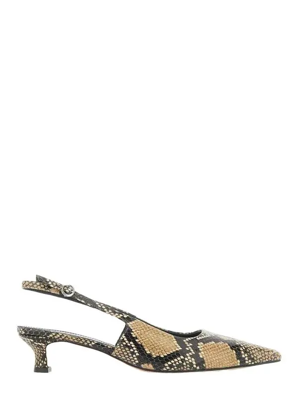 AeydĒ Catrina Snake-print Leather Slingback Pumps - Neutrals