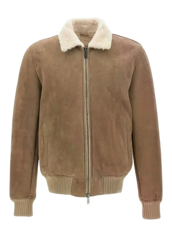 VOLFAGLI FIRENZE Big Ben Merinillo Suede Jacket - Brown