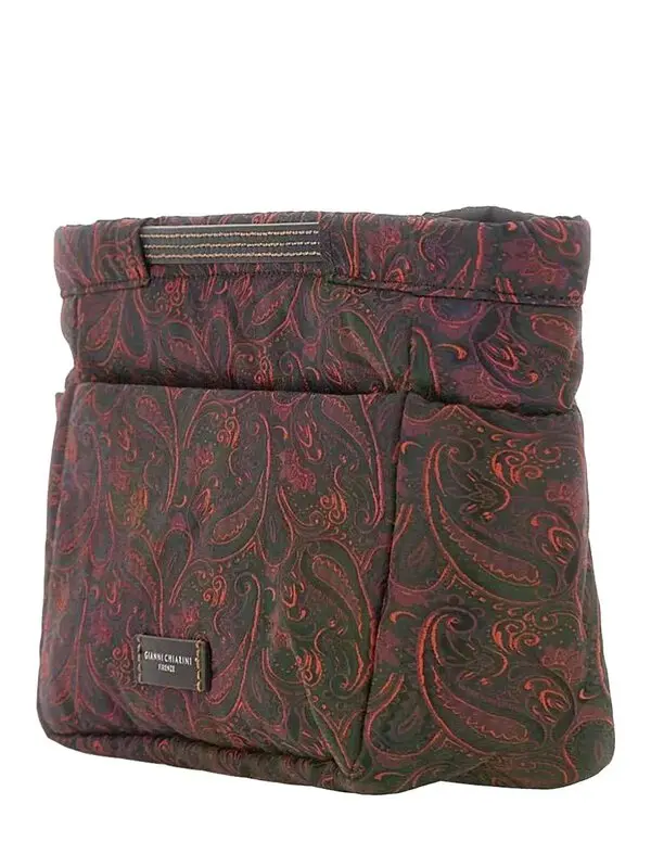 GIANNI CHIARINI Paisley-print Leather Clutch Bag - Brown