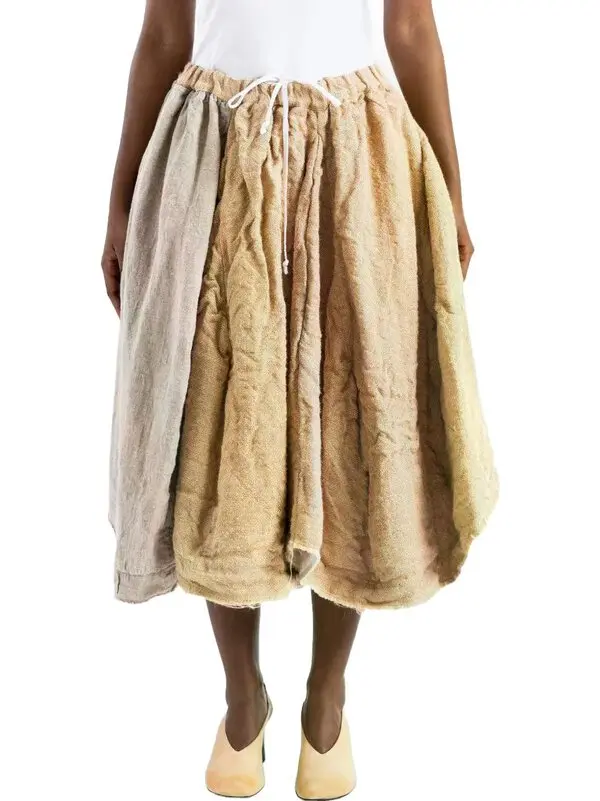 Comme Des Garçons Textured Midi Skirt - Yellow
