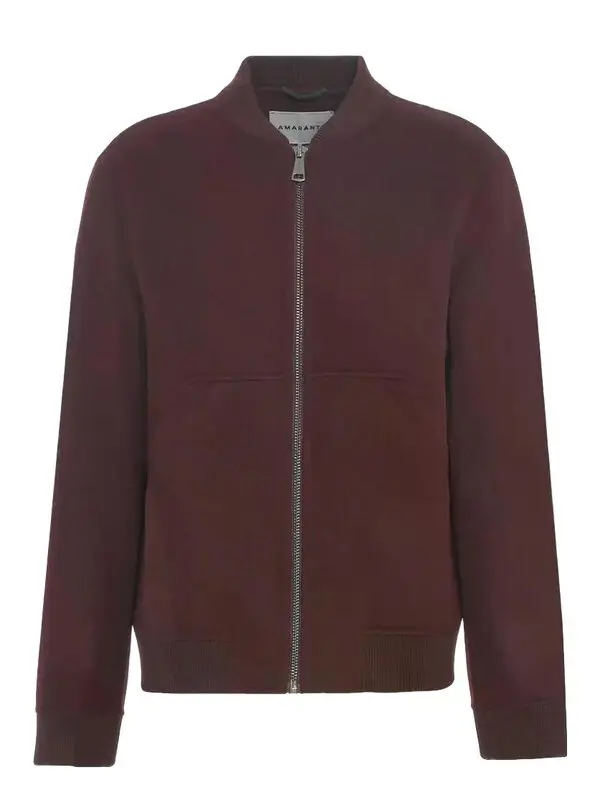 AMARANTO Ribbed-trim Zip-up Jacket - Red
