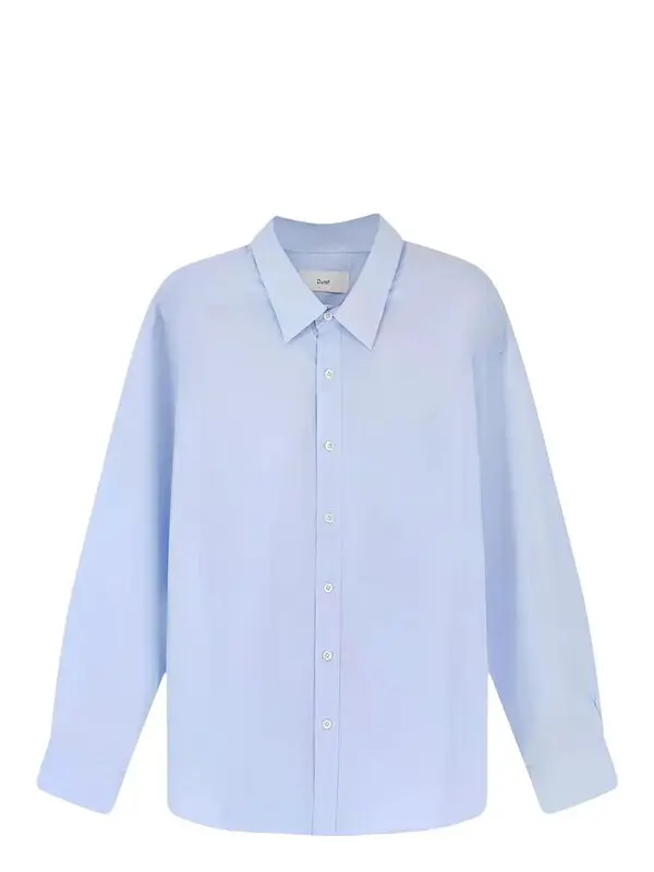 DUNST Logo-embroidered Cotton Shirt - Blue