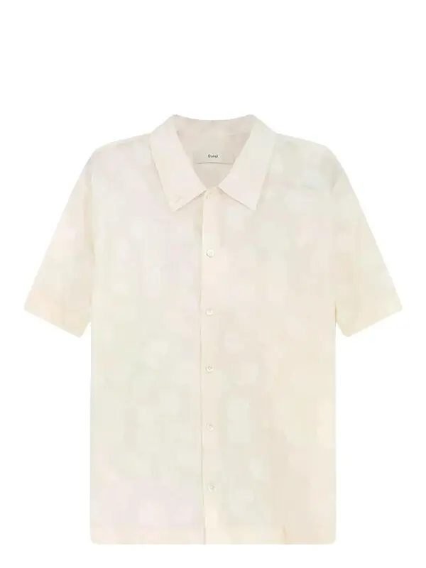 DUNST Embroidered Jacquard Shirt - Neutrals