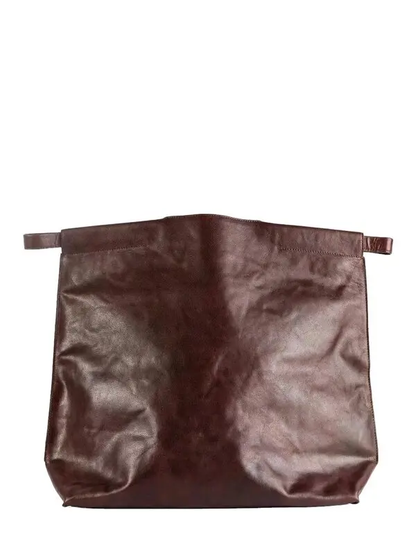 BEA MOMBAERS Grained Leather Clutch Bag - Brown