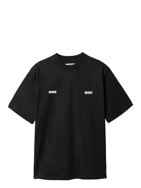 WOODBIRD Baine Zilla Graphic-print Cotton T-shirt - Black