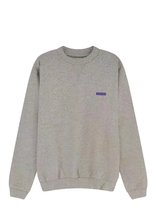WOODBIRD Cane Lion Logo-print Cotton Sweater - Grey