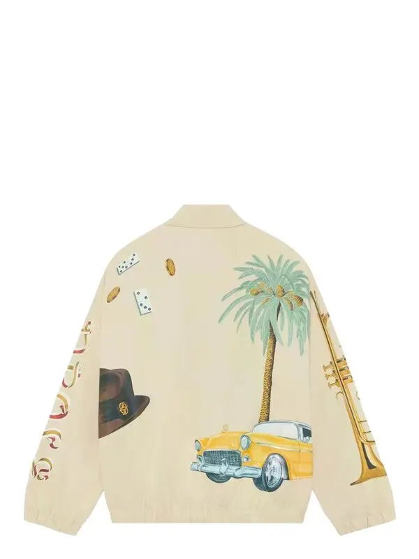 Drole De Monsieur Graphic Print Zip-up Jacket - Neutrals