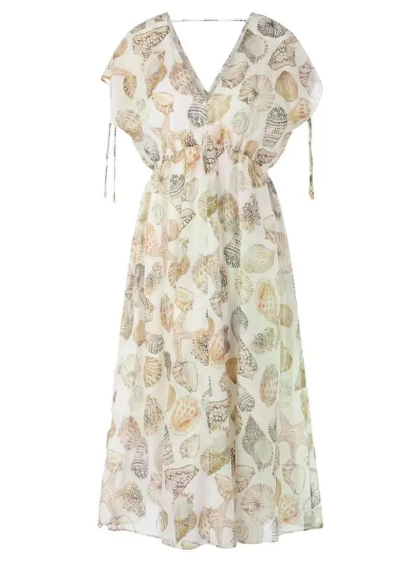 MARCCAIN Seashell-print Midi Dress - White