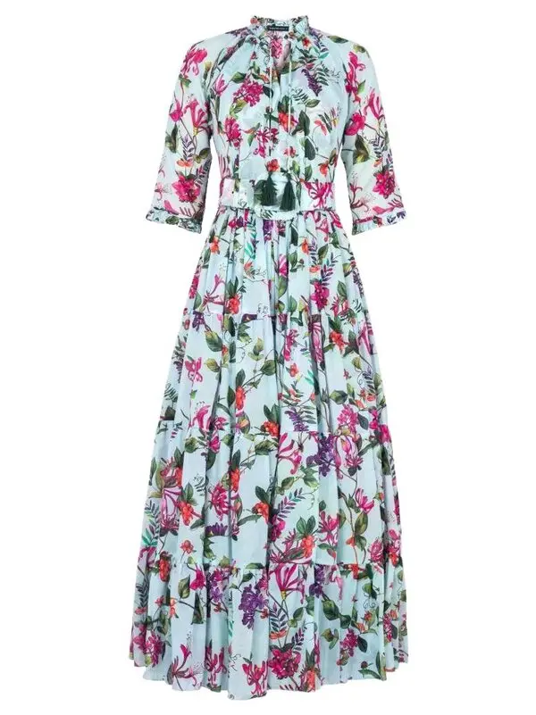 Samantha Sung Eva Floral Maxi Dress - Blue