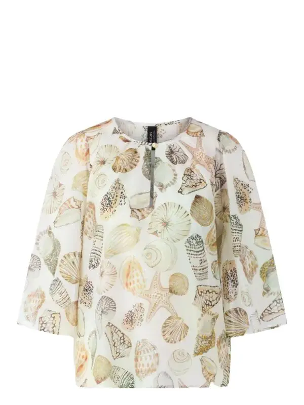 MARCCAIN Off-white Seashell Print Blouse - Neutrals