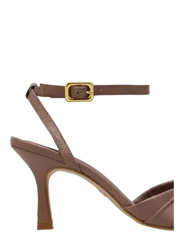 ANDREA CARRANO Ruched Square-toe Stiletto Sandals - Brown
