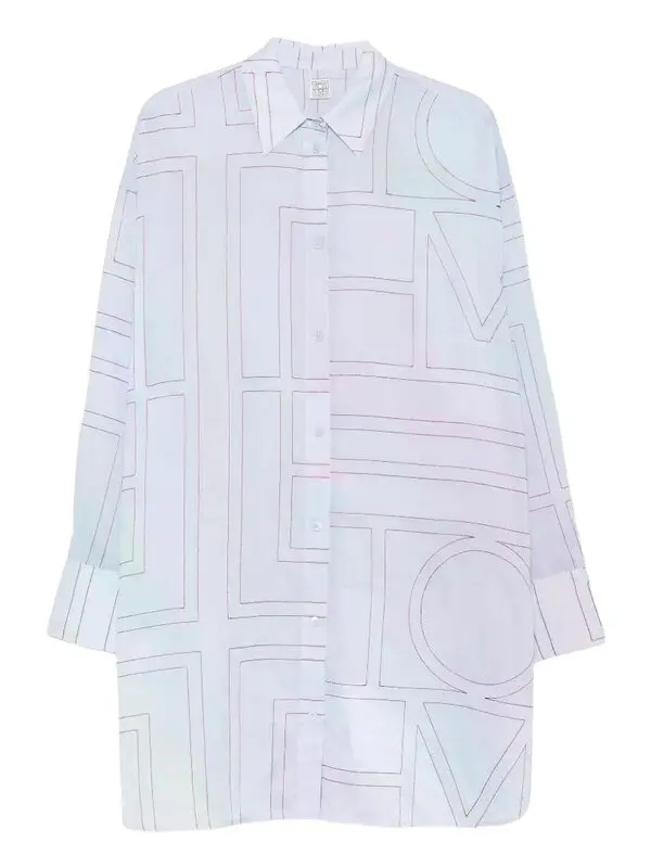 TOTEME Embroidered Oversized Shirt - Blue