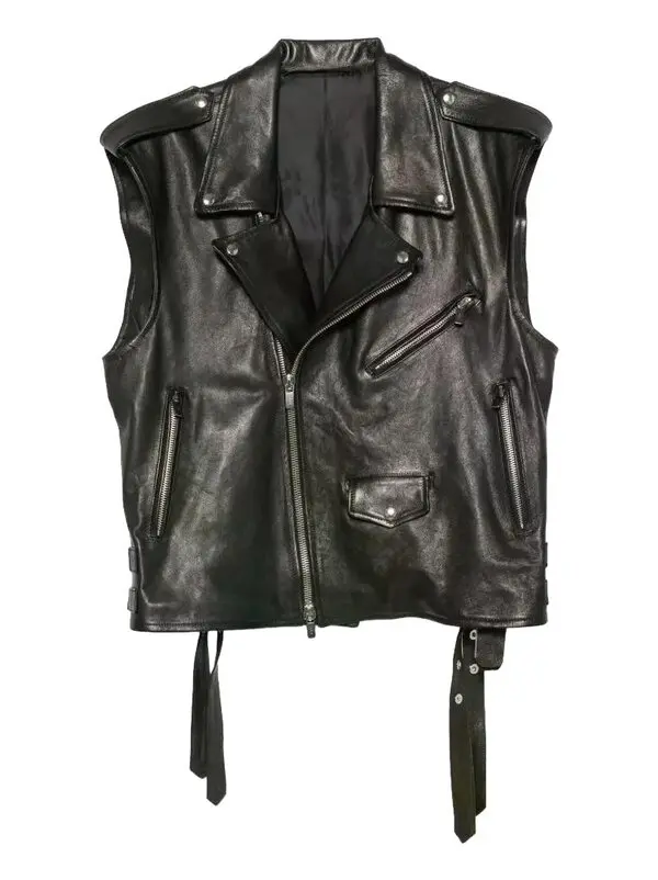 SALVATORE SANTORO Biker-style Leather Jacket - Black