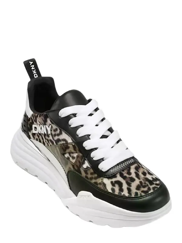 Dkny Zanira Leopard Print Sneakers - Black