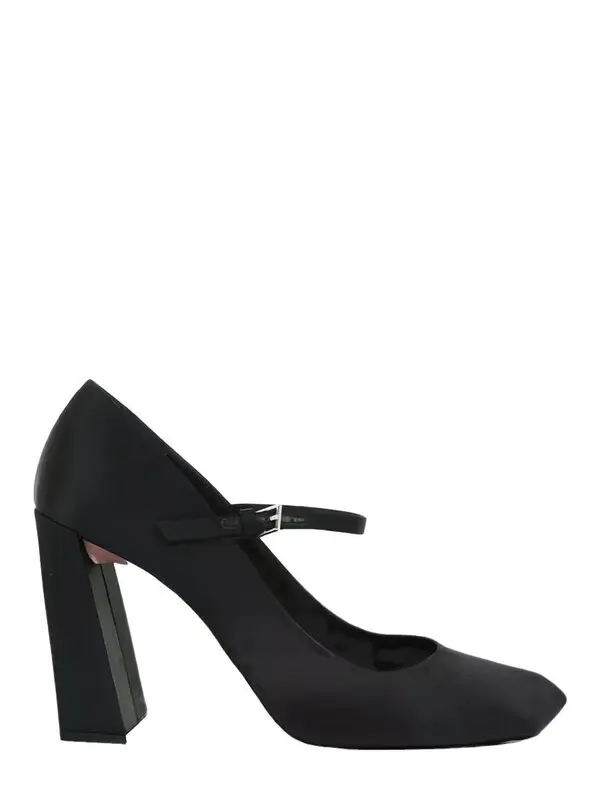 Amina Muaddi Charlotte Mary Jane Heeled Pumps - Black