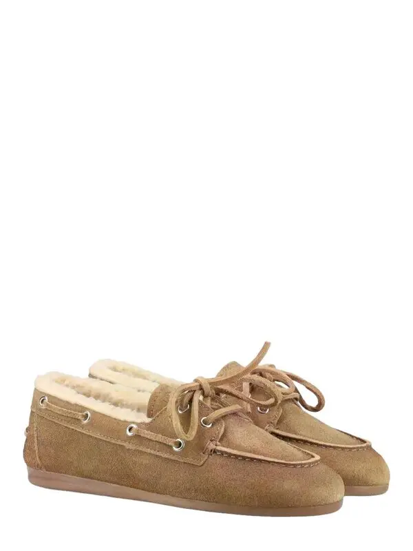 POSA Shearling-lined Boat Shoes - Neutrals