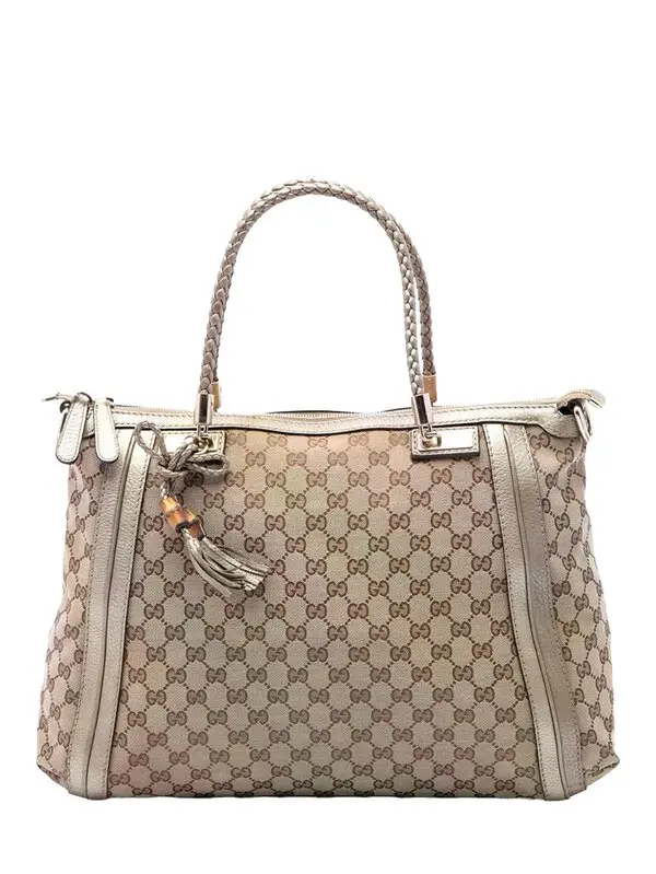 Gucci Gg Canvas Bella Convertible Tote Satchel - Neutrals