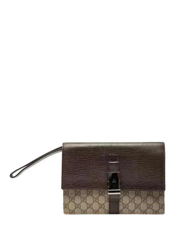 Gucci Gg Supreme Clutch Bag - Neutrals