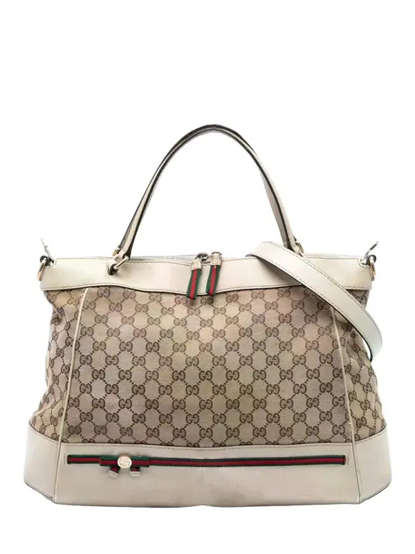 Gucci Gg Canvas Web Mayfair Satchel - Neutrals