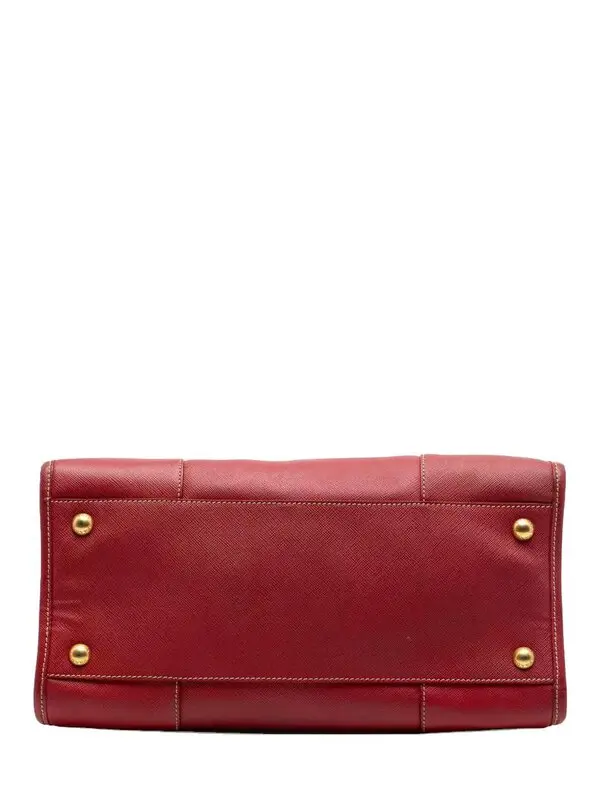 Prada Saffiano Lux Shopping Tote Satchel - Red