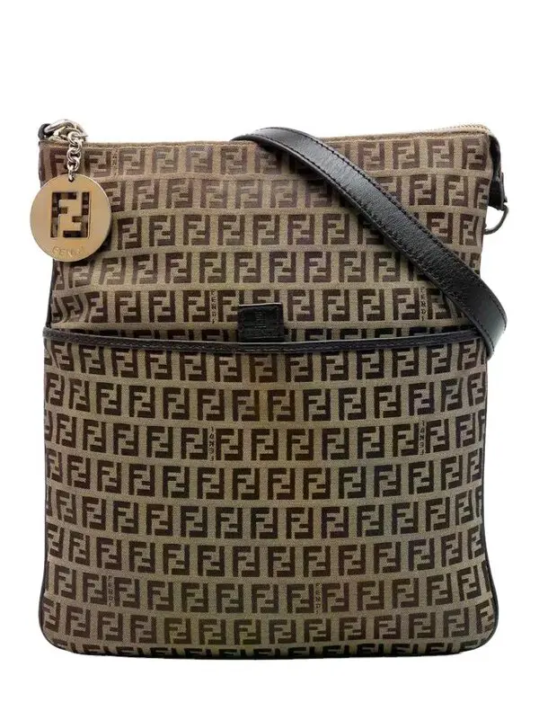 Fendi Zucchino Canvas Crossbody Bag - Neutrals