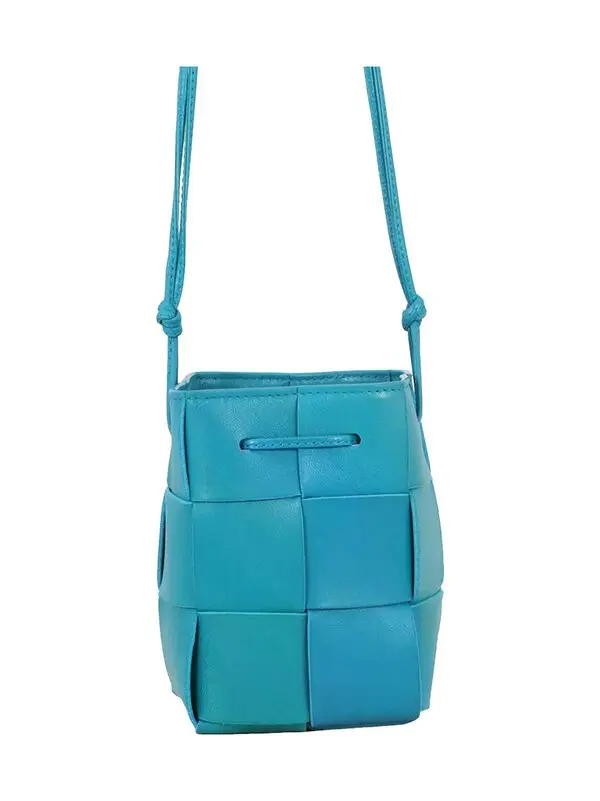 Bottega Veneta Mini Nappa Maxi Intrecciato Cassette Bucket Bag - Blue