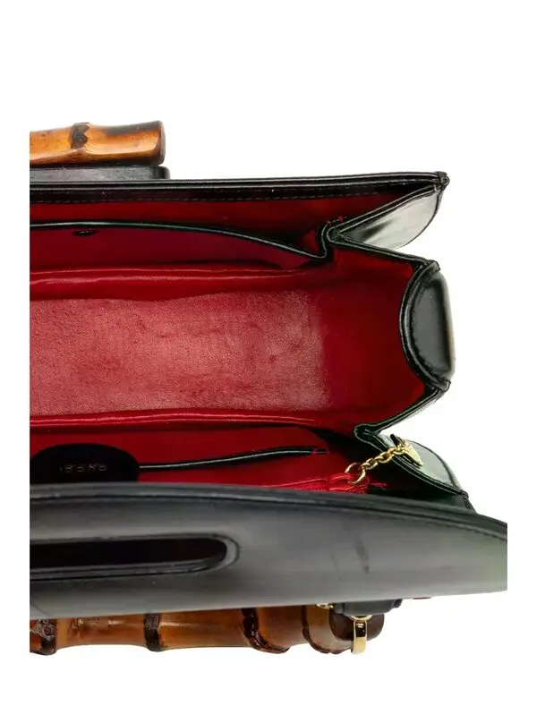Gucci Calfskin Bamboo Night Satchel - Black