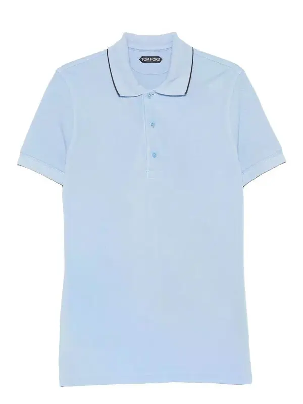 TOM FORD Contrast-trim Polo Shirt - Blue
