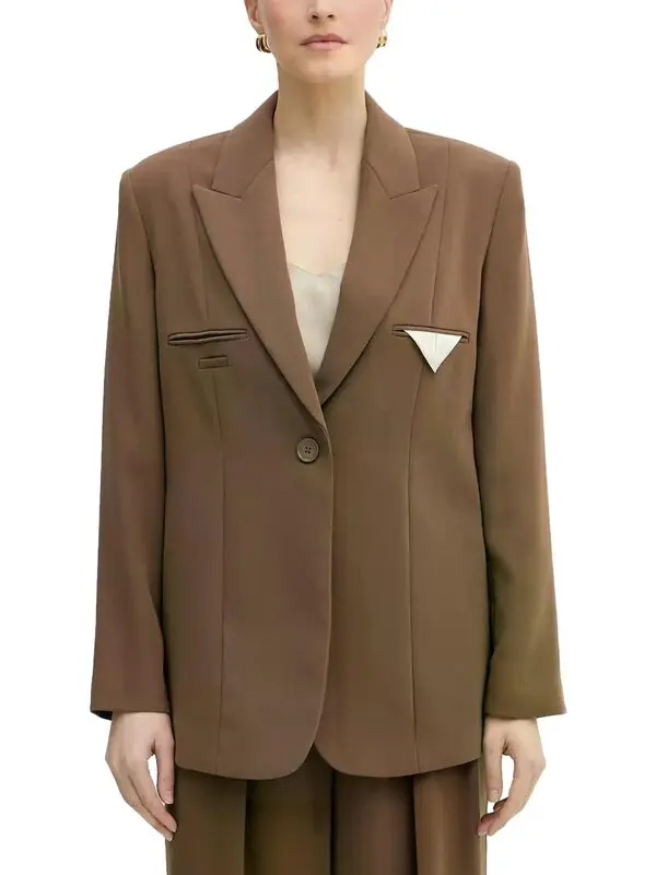 Armani Exchange Peak Lapel Single-breasted Blazer - Brown