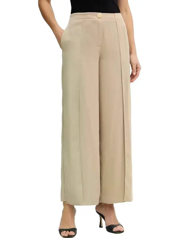 Armani Exchange Side-slit Pleated Trousers - Neutrals