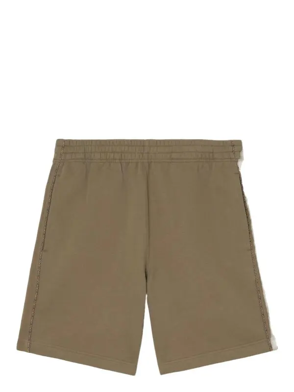 Burberry Check Piping Cotton Shorts - Finch Brown