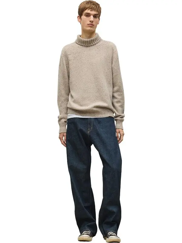 Johnstons Of Elgin Roll Neck Donegal Cashmere Jumper - Natural