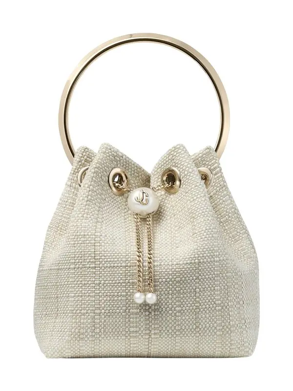 JIMMY CHOO Bon Bon Woven Top Handle Bag - Brown